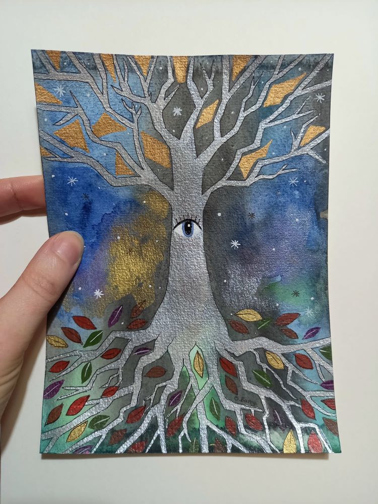Day 37/100 – ‘The Tree Seer’ framed - Orla Barry Art